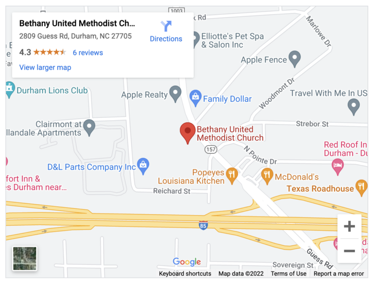 Contact Us – Bethany United Methodist Church
